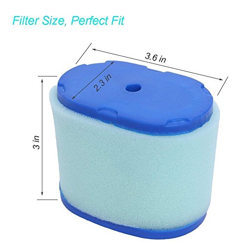 HEYZLASS 2Pack 697029 Oval Air Filter, Compatible with Briggs Stratton 4207 5059 498596S OEM Air Cleaner, Lawn Mower Extend Life Series Air Filter and More, Plus 273356S Pre Filter