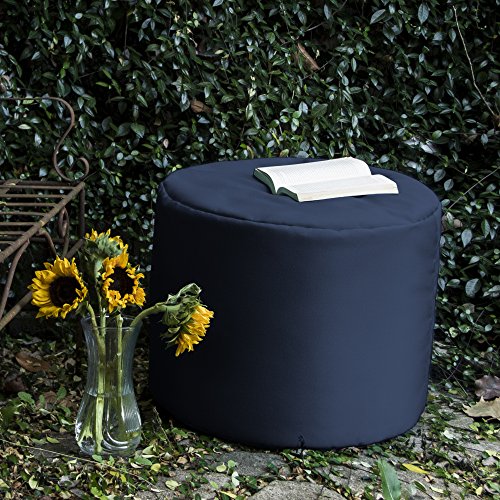Jaxx Spring Indoor/Outdoor Bean Bag Ottoman, Navy