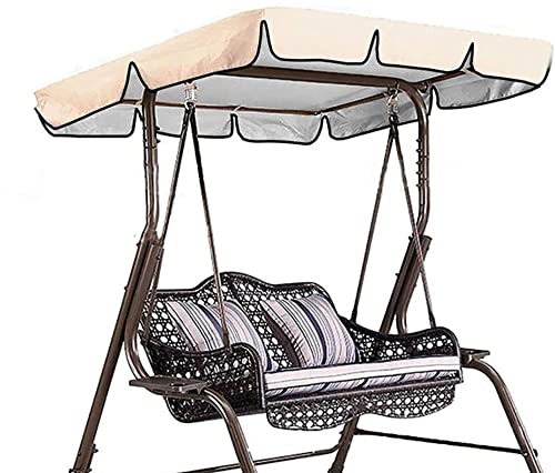 KFJZGZZ Replacement Canopy for Swing Seat, Swing Canopy Cover 3 Seater, Patio Hammock Cover, Outdoor UV Proof Waterproof Swing Seat Cover - Cover Only