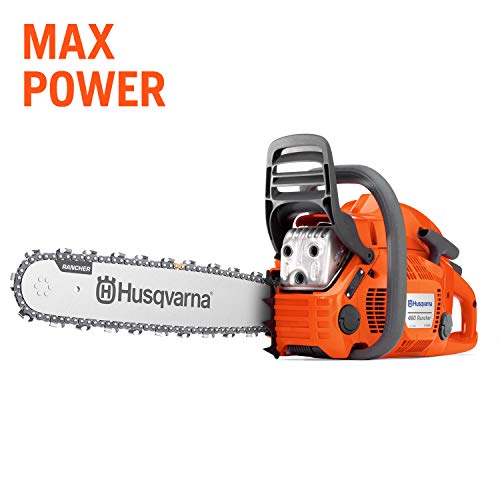 Husqvarna 460 Rancher Gas Chainsaw, 60.3-cc 3.6-HP, 2-Cycle X-Torq Engine, 24 Inch Chainsaw with Automatic Adjustable Oil Pump, For Wood Cutting, Tree Trimming and Land Clearing