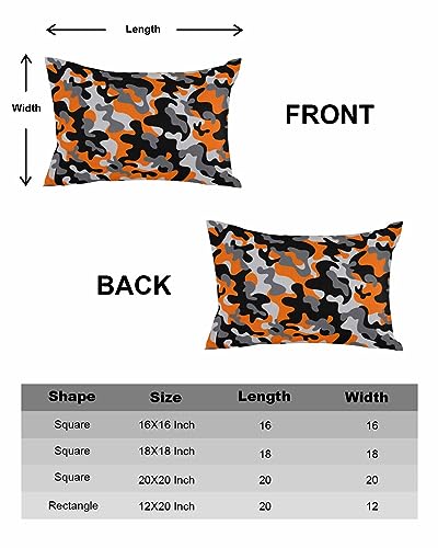 LUSWEET Cotton Throw Pillow Covers Reversible Set of 2, Camo Soft Couch Pillow Covers for Sofa Bedroom Living Room 12 x 20 Inch Decorative Cushion Case Home Decor