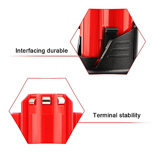 waitley 12V 6Ah Replacement Battery Compatible with Milwaukee M12 6.0Ah Lithium-ion Battery 48-11-2411 48-11-2440 48-11-2402 Tools