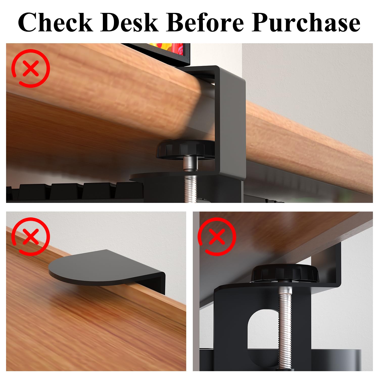 LYJANUN Keyboard Tray Under Desk Keyboard Tray Slide Out, 25.7" X 9.8" Keyboard Drawer with C Clamp Mount System, Easy for Installation and Typing, for Home Study Office Work