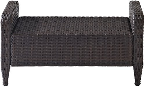 Crosley Furniture KO70067BR-SG Kiawah Outdoor Wicker Ottoman, Sangria