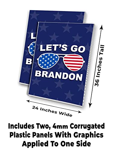 Let's Go Brandon (24" x 36") 4Mm Corrugated Plastic Panel, Graphics Applied to 1 Side (Pk of 2) | Trump, Biden, Political, MAGA, Republican, FJB