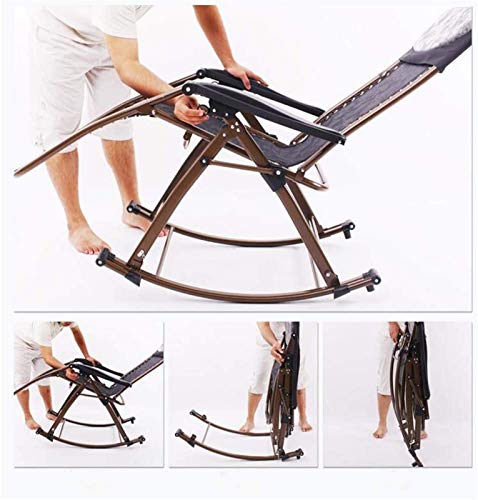 XZGDEN Lightweight Sun Lounger Camping Chairs Leisure Chair Garden Patio Foldable Textilene Fabric Rocking Lounger Chair Sunbed Supported Weight Max 440lb
