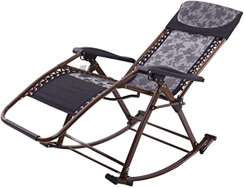 XZGDEN Lightweight Sun Lounger Camping Chairs Leisure Chair Garden Patio Foldable Textilene Fabric Rocking Lounger Chair Sunbed Supported Weight Max 440lb