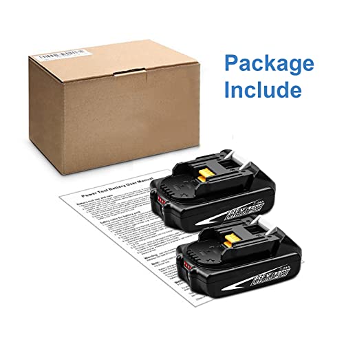 2-Pack BL1830B 18 Volt 3.0Ah Lithium-ion Replacement Battery Compatible with Makita 18V Battery BL1815 BL1820 BL1820B BL1835 BL1840 BL1850 BL1860 LXT400 Cordless Power Tools Batteries