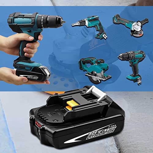2-Pack BL1830B 18 Volt 3.0Ah Lithium-ion Replacement Battery Compatible with Makita 18V Battery BL1815 BL1820 BL1820B BL1835 BL1840 BL1850 BL1860 LXT400 Cordless Power Tools Batteries