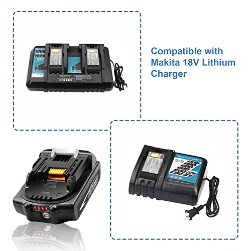 2-Pack BL1830B 18 Volt 3.0Ah Lithium-ion Replacement Battery Compatible with Makita 18V Battery BL1815 BL1820 BL1820B BL1835 BL1840 BL1850 BL1860 LXT400 Cordless Power Tools Batteries