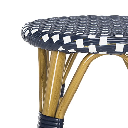 Safavieh PAT4018A Collection Kelsey Navy and White Indoor/Outdoor Bar Stool