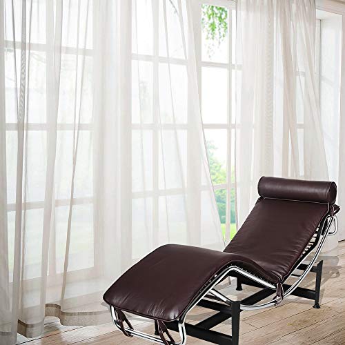 Zaboro Modern Chaise Lounge, Indoor Leather Recline Chair, Elegant Vintage Style Long Lounger, Sleeper Lounge Sofa, for Office or Living Room, Dark Brown