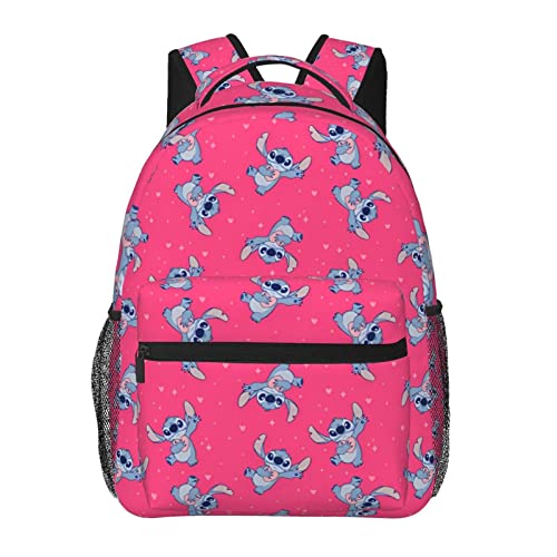 Beger Cute Anime Backpack Stitch Large Capacity Multifunction Backpacks Lightweight Sports Travel Laptop Bag Cartoon Stitch Daypack Gifts