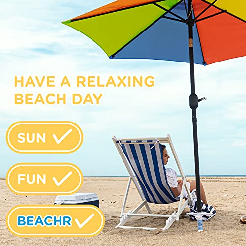 Beachr Parasol Umbrella Sand Anchor - Heavy Duty Outdoor Umbrella Base with Ground Anchor Screw | For Beach Tent, Sun Shelter, Sun Protection, Shade, Strong Winds | One Size Fits All