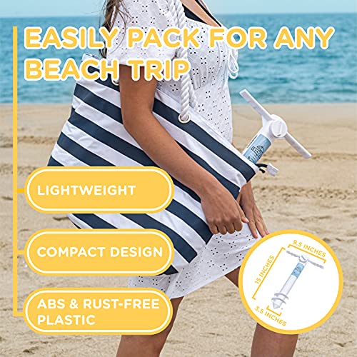 Beachr Parasol Umbrella Sand Anchor - Heavy Duty Outdoor Umbrella Base with Ground Anchor Screw | For Beach Tent, Sun Shelter, Sun Protection, Shade, Strong Winds | One Size Fits All