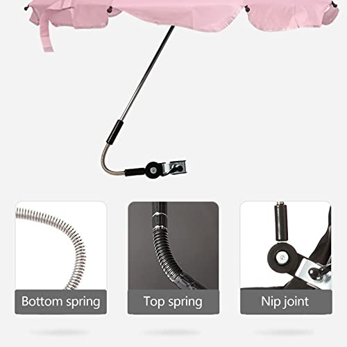 LFDecor Chair Umbrella with Clamp, Adjustable Beach Universal, UV Protection Sunshade for Patio, , Stroller, Sport, Wheelchair and Wagon, black, 21.7 inch