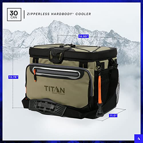 Arctic Zone Titan Deep Freeze Cooler - 30 Can Zipperless Hardbody Cooler - Deep Freeze Insulation, HardBody Liner, and SmartShelf