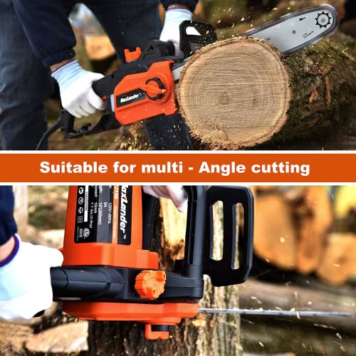 MAXLANDER Electric Chain Saw, 9 Amp Corded Chainsaw, 15m/s with 14 Inch Chain and Bar, Light Weight Multi Angle Fast Cut Powerful High Efficiency