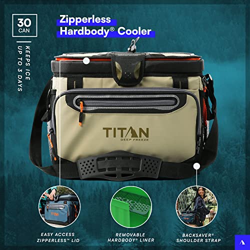 Arctic Zone Titan Deep Freeze Cooler - 30 Can Zipperless Hardbody Cooler - Deep Freeze Insulation, HardBody Liner, and SmartShelf