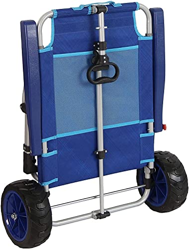 2-in-1 Beach Day Folding Lounge Chair+Cargo Cart Outdoors Sunbathing | Sun Chair Tanning Chair Portable Lightweight Lounger Patio Collapsible Combination Car