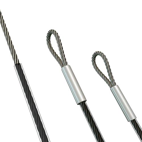 Amgo 48 Feet (12ft x 4) PVC Coated Stainless Steel Metal Wire Cable Ropes Hardware Kits for Square and Rectangle Sun Shade Sail Canopy  - Commercial Standard Heavy Duty - for 10 Inch Set