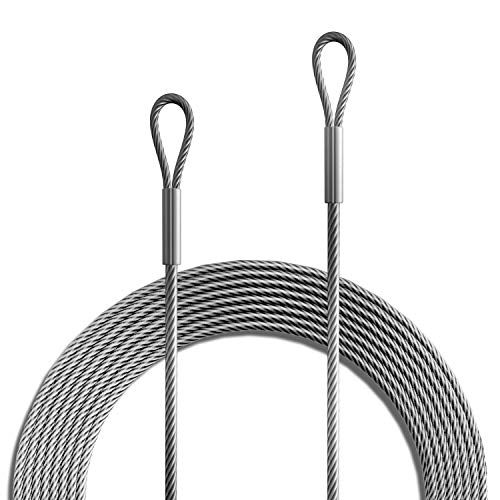Amgo 48 Feet (12ft x 4) PVC Coated Stainless Steel Metal Wire Cable Ropes Hardware Kits for Square and Rectangle Sun Shade Sail Canopy  - Commercial Standard Heavy Duty - for 10 Inch Set