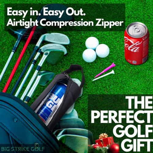 Big Strike Golf - Beer Sleeve for Golf Bag, Fully Insulated Beer Sleeve Cooler. Fits 7 Cans Discreetly in Your Golf Bag. Keeps Beverages Ice Cold While Playing Golf. Great Gift.