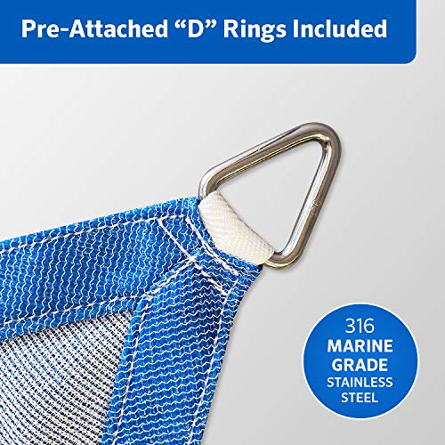 Coolaroo 95% UV Block Dualshade Outdoor Sun Shade Sail with Hardware Kit, 12' Square, Santorini