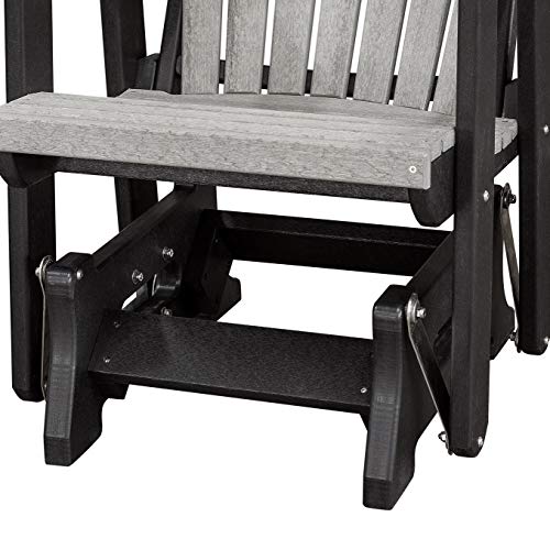 American Furniture Classics OS Home and Office Model 515LGB Fan Back Glider Made in the USA- Light Gray, Black
