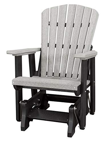 American Furniture Classics OS Home and Office Model 515LGB Fan Back Glider Made in the USA- Light Gray, Black