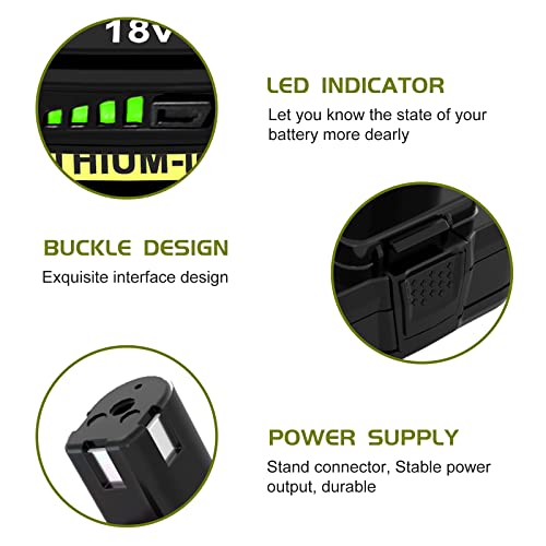 2Packs 3.0Ah P108 Lithium Replacement Battery Compatible with Ryobi 18V Battery P102 P103 P104 P105 P107 P108 P109 P190 P122 for 18 Volt Cordless Power Tools
