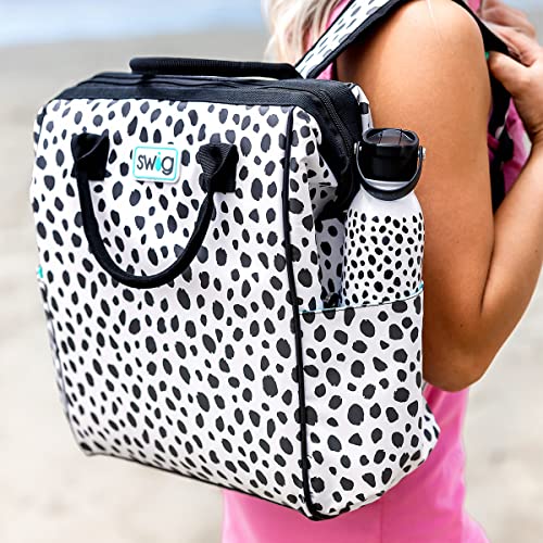 Swig Life Packi Backpack Cooler, Portable, Lightweight, Leak Proof Lining & Waterproof Beach Backpack with Padded Shoulder Straps, Magnetic Snap Pockets & New and Improved Dual Zipper (Luxy Leopard)