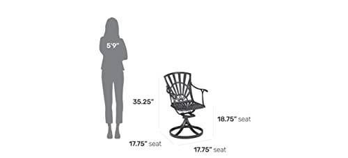 homestyles 6661-53 Outdoor Swivel Rocking Chair, 21.25Lx24Dx36.25H, Taupe
