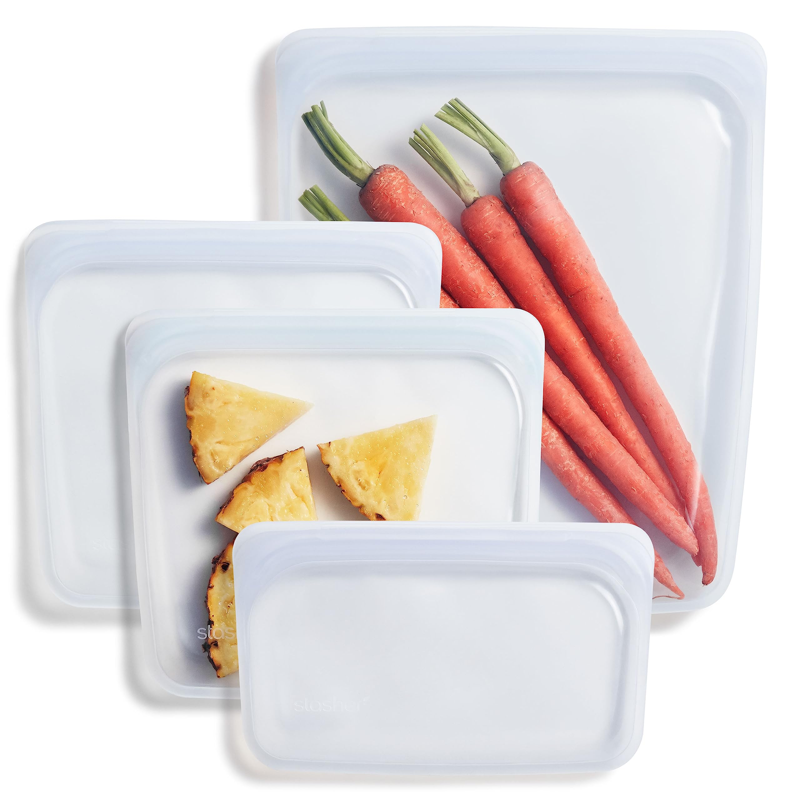 Stasher Reusable Silicone Storage Bag, Food Storage Container, Microwave and Dishwasher Safe, Leak-free & Reusable Silicone Storage Bag, Food Storage Container, Microwave