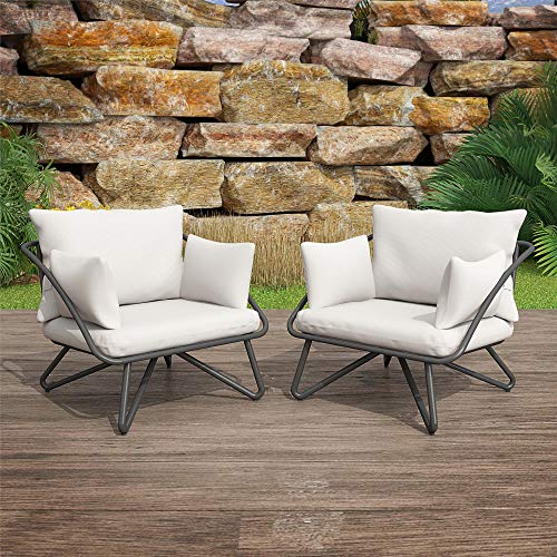 Novogratz 88061CWGE Poolside Gossip Collection, Teddi Outdoor, 2-Piece, Charcoal Patio-Lounge-Chairs