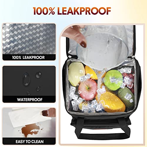 KumYamLO Tactical Lunch Box for Men 16L,Large Insulated Waterproof Reusable Lunch Bag,Women,Work,Outdoor,Picnic,Finishing,Molle Webbing and Adjustable Shoulder Straps(Black)…