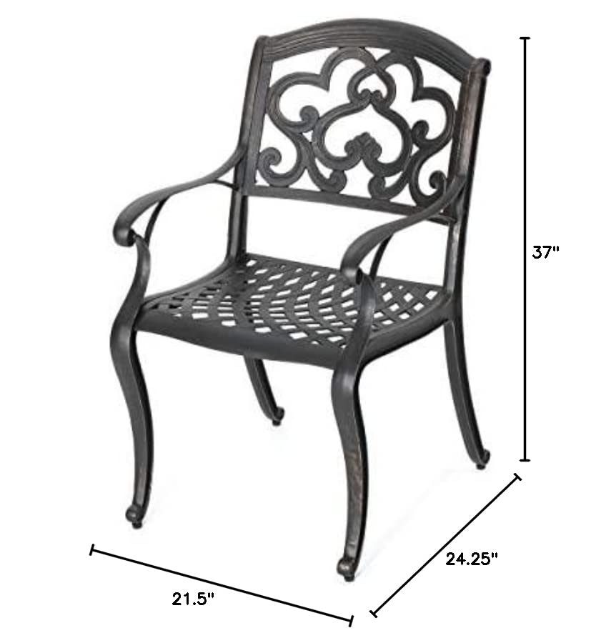 Christopher Knight Home Austin Outdoor Cast Aluminum Dining Chairs, 2-Pcs Set, Shiny Copper