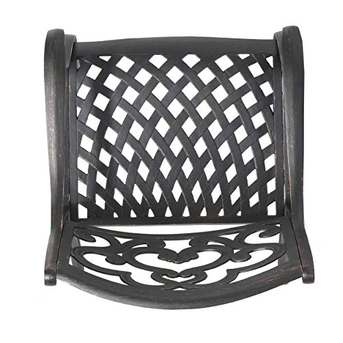 Christopher Knight Home Austin Outdoor Cast Aluminum Dining Chairs, 2-Pcs Set, Shiny Copper
