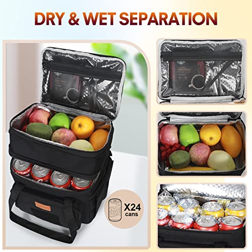 KumYamLO Tactical Lunch Box for Men 16L,Large Insulated Waterproof Reusable Lunch Bag,Women,Work,Outdoor,Picnic,Finishing,Molle Webbing and Adjustable Shoulder Straps(Black)…