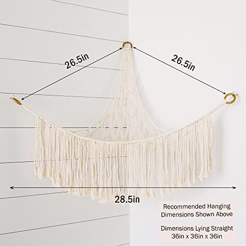Macrame Stuffed Animal Net or Hammock β Toy Hammock for Stuffed Animals w/ Hooks - Stuffed Animal Hammock Holds Plushies, Yarn Skeins, Towels & More β Stuff Animal Hammock - Boho Nursery Decor