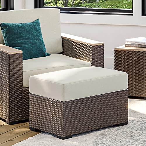 Homestyles 6800-90 Palm Springs Outdoor Ottoman, 1 Seat, Beige