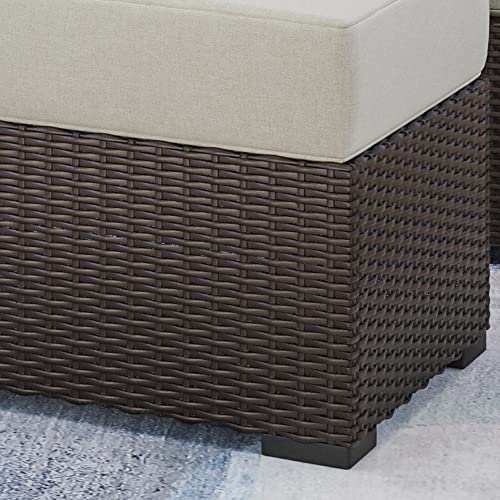 Homestyles 6800-90 Palm Springs Outdoor Ottoman, 1 Seat, Beige
