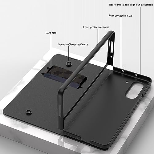 EKSED Case for Samsung Galaxy Z Fold 5, with S-Pen Holder, Luxury Flip Plating Glass Crystal Hybrid Leather 360-degree All-Inclusive Cover,#10