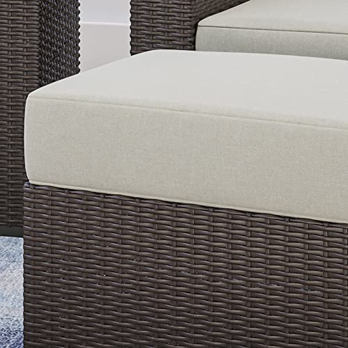 Homestyles 6800-90 Palm Springs Outdoor Ottoman, 1 Seat, Beige