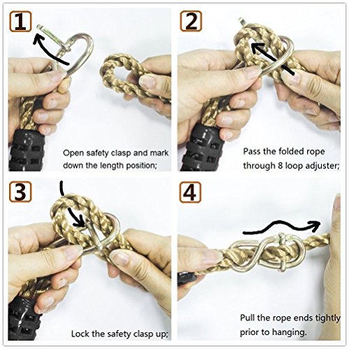 Tree Swing / Hammock Hangings Safer Nylon Rope,Tree Swing Hanging Strap Kit(Holds Up to 650 Lbs.) -Pack of 2(Adjustable)