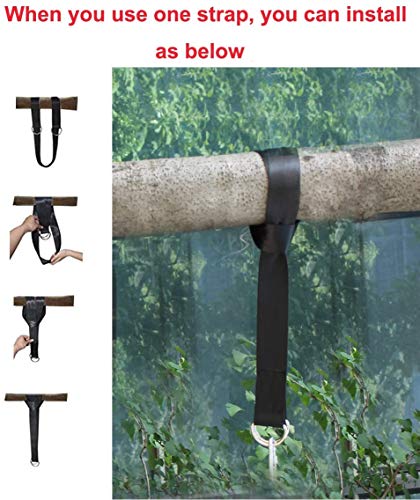The Tree Swing Hanging Kit Holds 2100lbs, Easy & Fast Swing Hanger Installation to Tree- 4 Strap & Snap Carabiner Hook, Perfect for Swings, Hammocks & Anything Else - 100% Weather/Waterproof (4pcs)