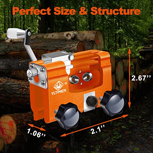 Chainsaw Chain Sharpening Jig, Chainsaw Sharpener Kit with Carrying Bag & Cleaning Brush, Hand-Crank Fast Chain Saw Sharpener Tool for 4"-22" Chain Saws & Electric Saws, Lumberjack, Garden Worker
