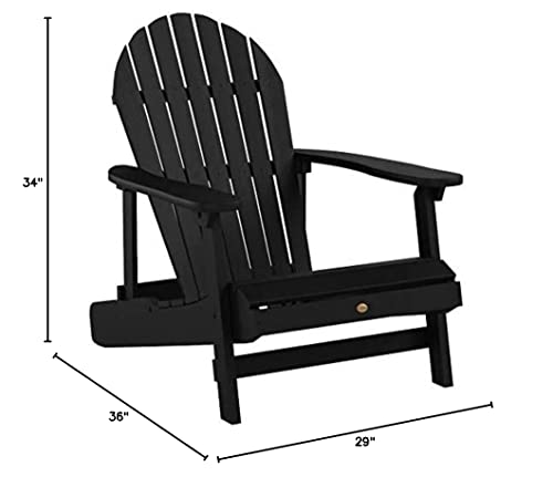 Highwood AD-CHL1-BKE Hamilton Made in the USA Adirondack Chair, Adult Size, Black