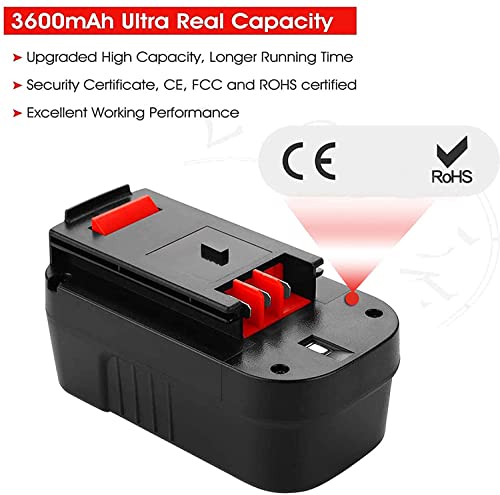 3.6Ah HPB18 Ni-Mh 18Volt Replacement for Black and Decker 18V Battery Replacement Compatible with Black and Decker 18 Volt HPB18 HPB18-OPE 244760-00 A1718 FS18FL FSB18 Firestorm Cordless Power Tools
