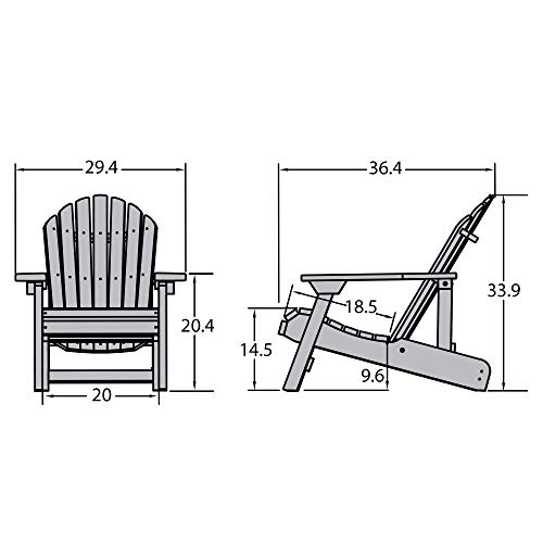 Highwood AD-CHL1-BKE Hamilton Made in the USA Adirondack Chair, Adult Size, Black